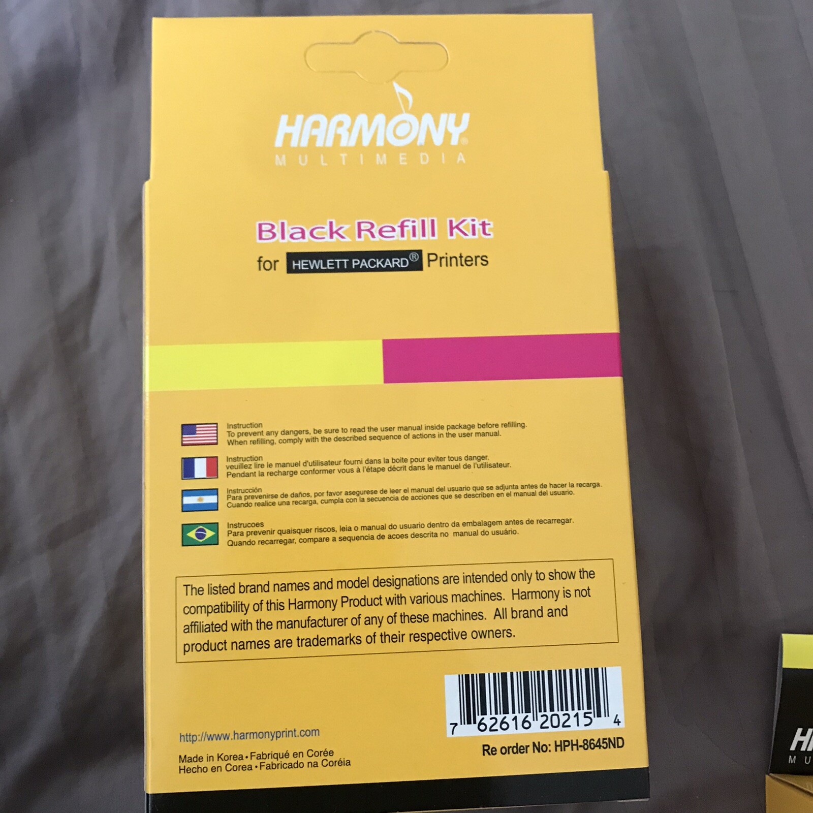 hp printer inkjet ink refill kit black 4 pack Harmony Multimedia ...