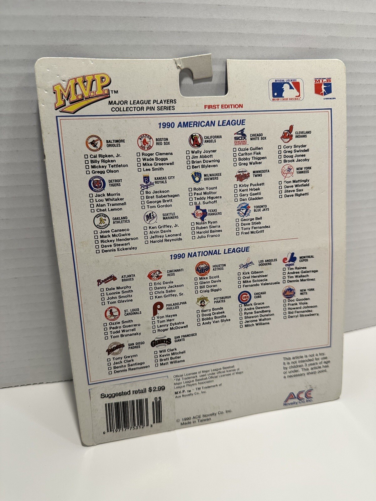 MLB 1990 Ken Griffey Jr. Seattle Mariners MVP Collector Pin and Score ...