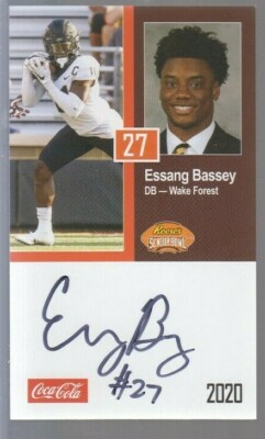 Essang Bassey 2020 Signed SENIOR BOWL ROOKIE CARD Autographed RC Wake ...