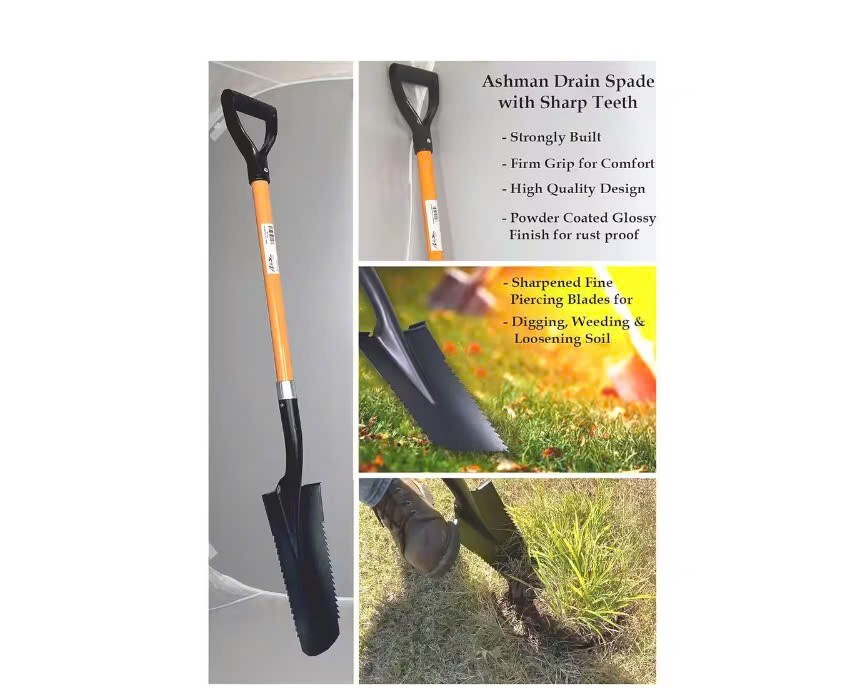 Drain Spade Teeth Shovel Multi-Purpose Metal Blade Shovel 48 In ...