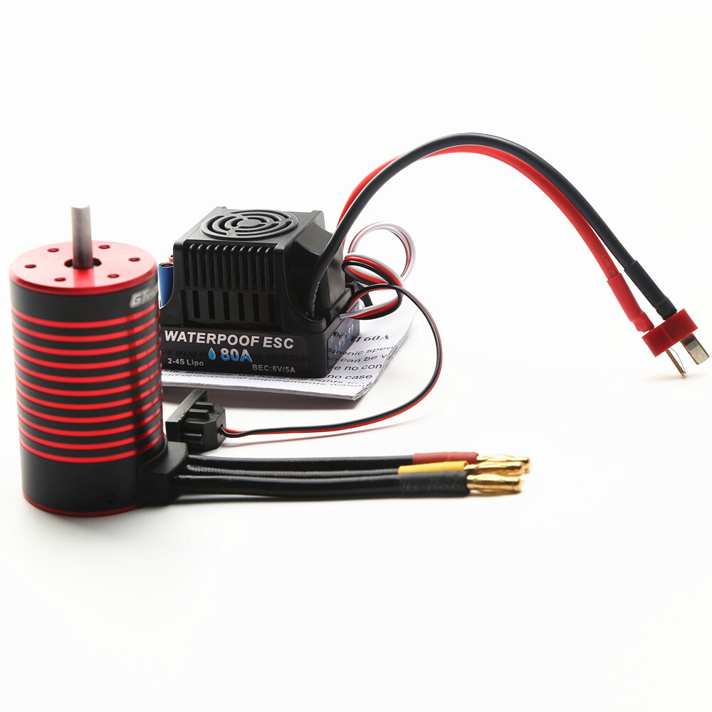 GTSKYTENRC waterproof 3660 Brushless Motor 4200KV with 80A Brushless ...