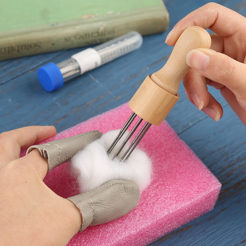 Wooden Handle Wool Felting Needles Tools DIY Craft Sewing Tools ...