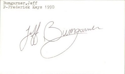 Jeff Bumgarner Signed 3x5 Index Card Cut Keys Autograph Den | eBay