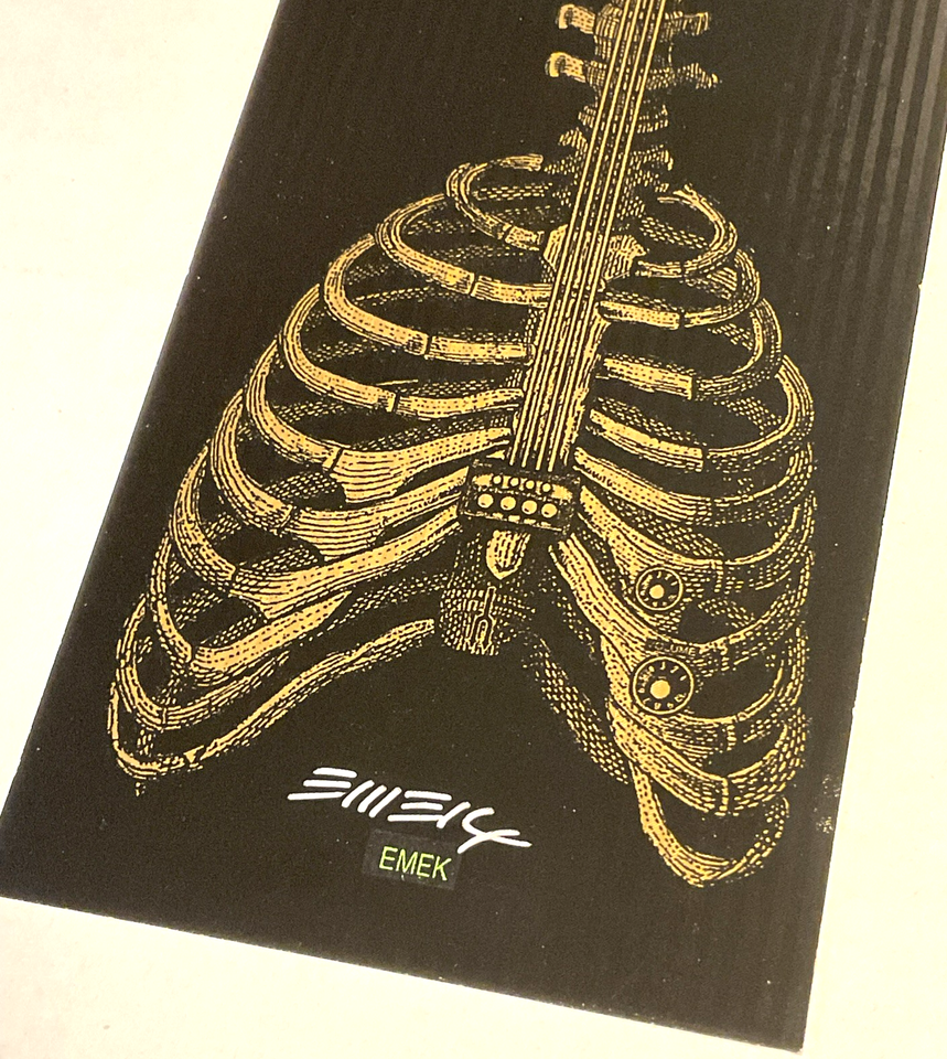 EMEK Screenprint Mini Art Print Skeleton Electric Bone Guitar Small ...