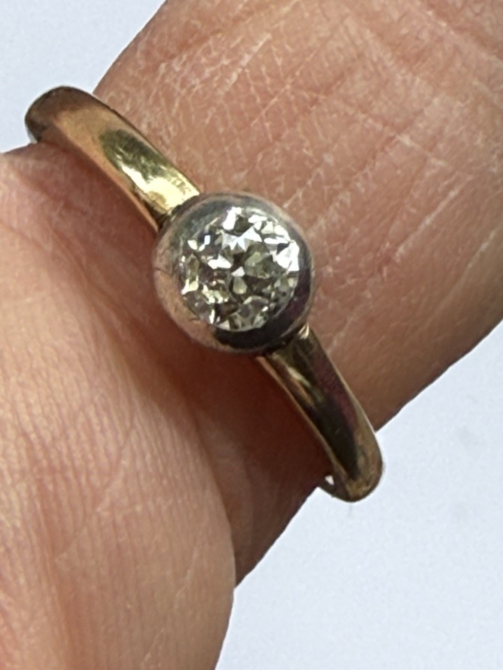 Antique Victorian Austro-Hungarian 14K Old Cut Diamond Ring 2.6 Gram ...
