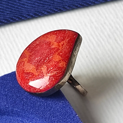 Schöner 925 Silber Ring mit Koralle | eBay.de