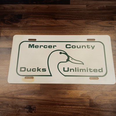 Vintage 90S DUCKS UNLIMITED LICENSE PLATE MERCER COUNTY, PENNSYLVANIA ...