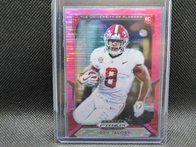 2019 JOSH JACOBS PANINI PRIZM PINK PULSAR REFRACTOR ROOKIE CARD 135 ...