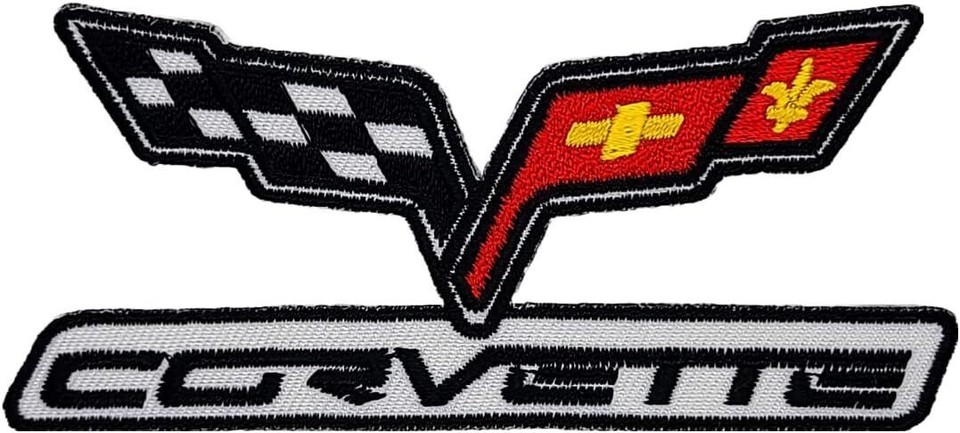 Corvette Racing Embroidered Sports Cars Patch |2PC iron on Sew 4.0 inch ...