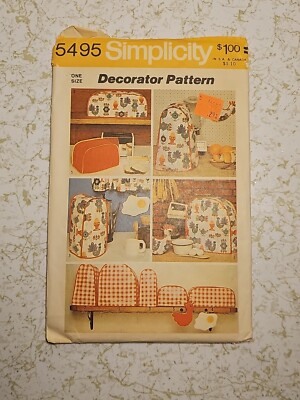 Simplicity 5495 Decorator Sewing Pattern Appliance Cover Potholder ...
