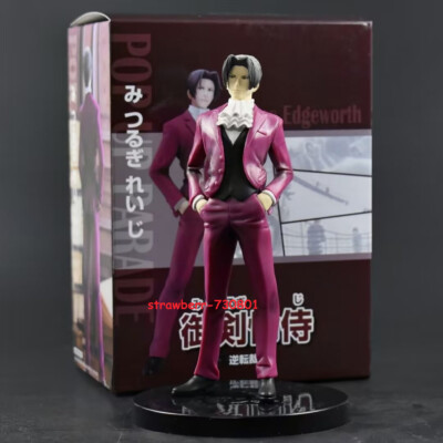 Ace Attorney Miles Edgeworth Figure Anime PVC Model Statue Doll Toys ...