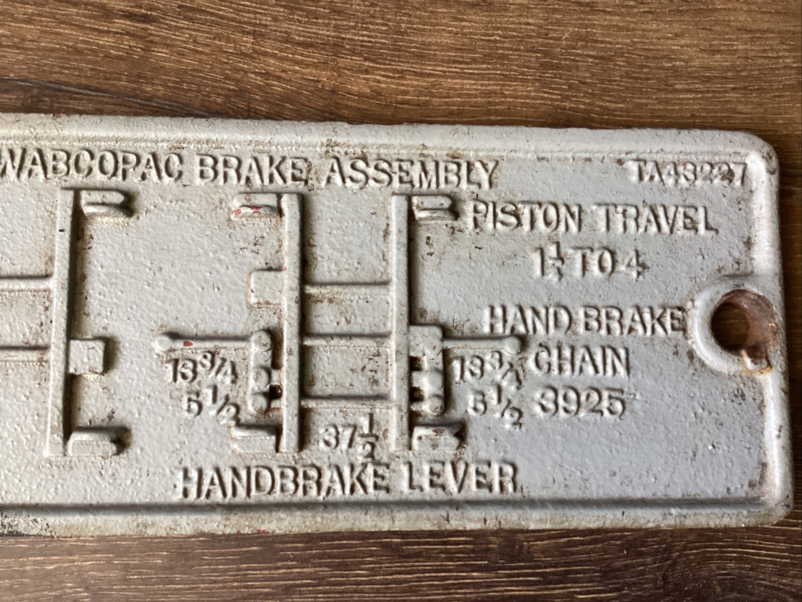 Railroad Train Car B4-9 Wabco Wabcopac Brake Assembly Diagram Sign ...