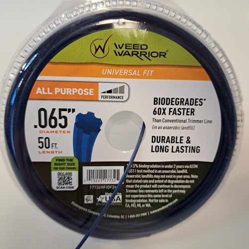 WEED WARRIOR .065 inch 50 ft All Purpose Trimmer Line Weed Wacker ...