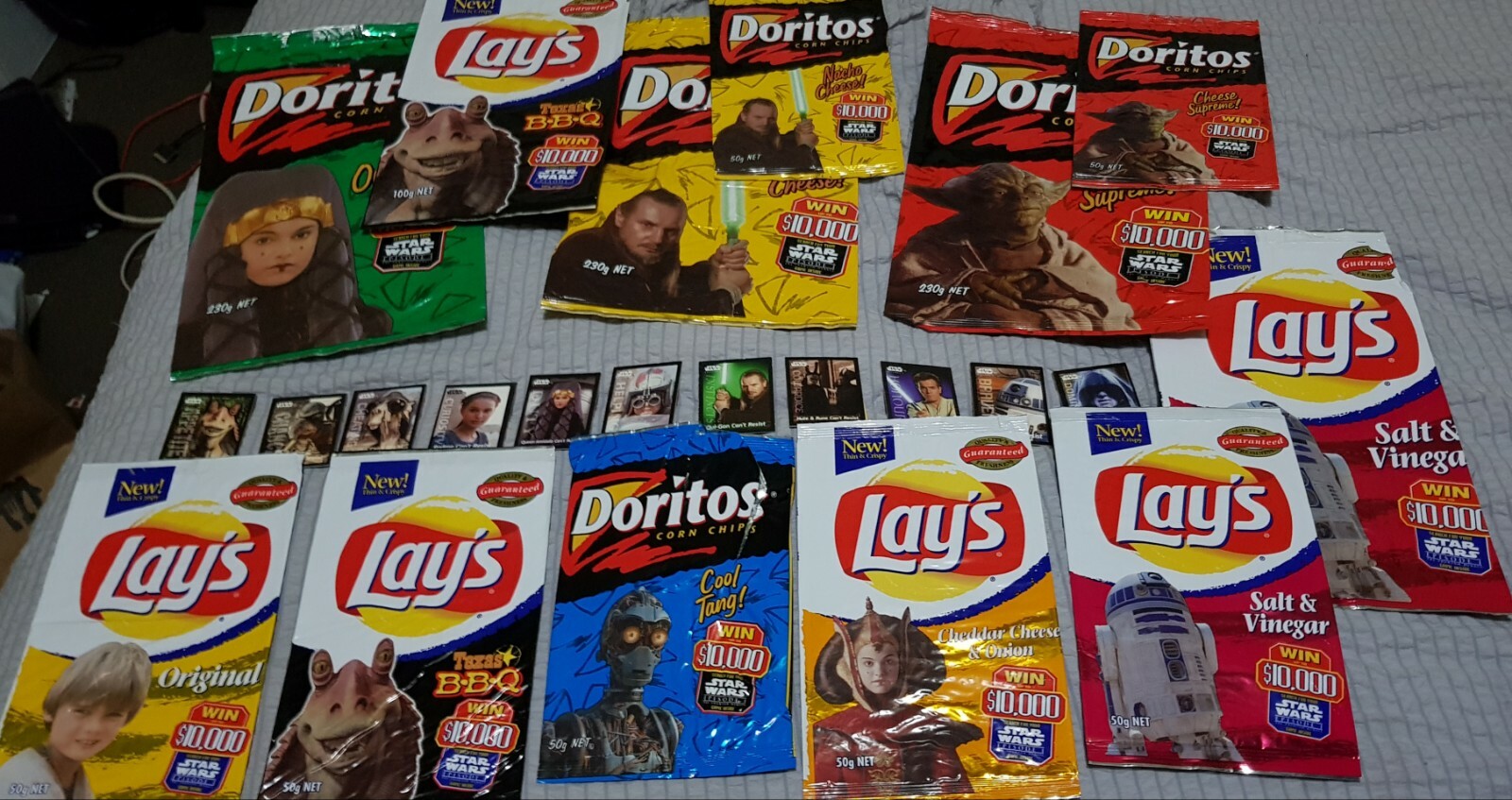 Old Lays Dorito's Star Wars (episode 1) empty Tazo chip Packets x12 ...