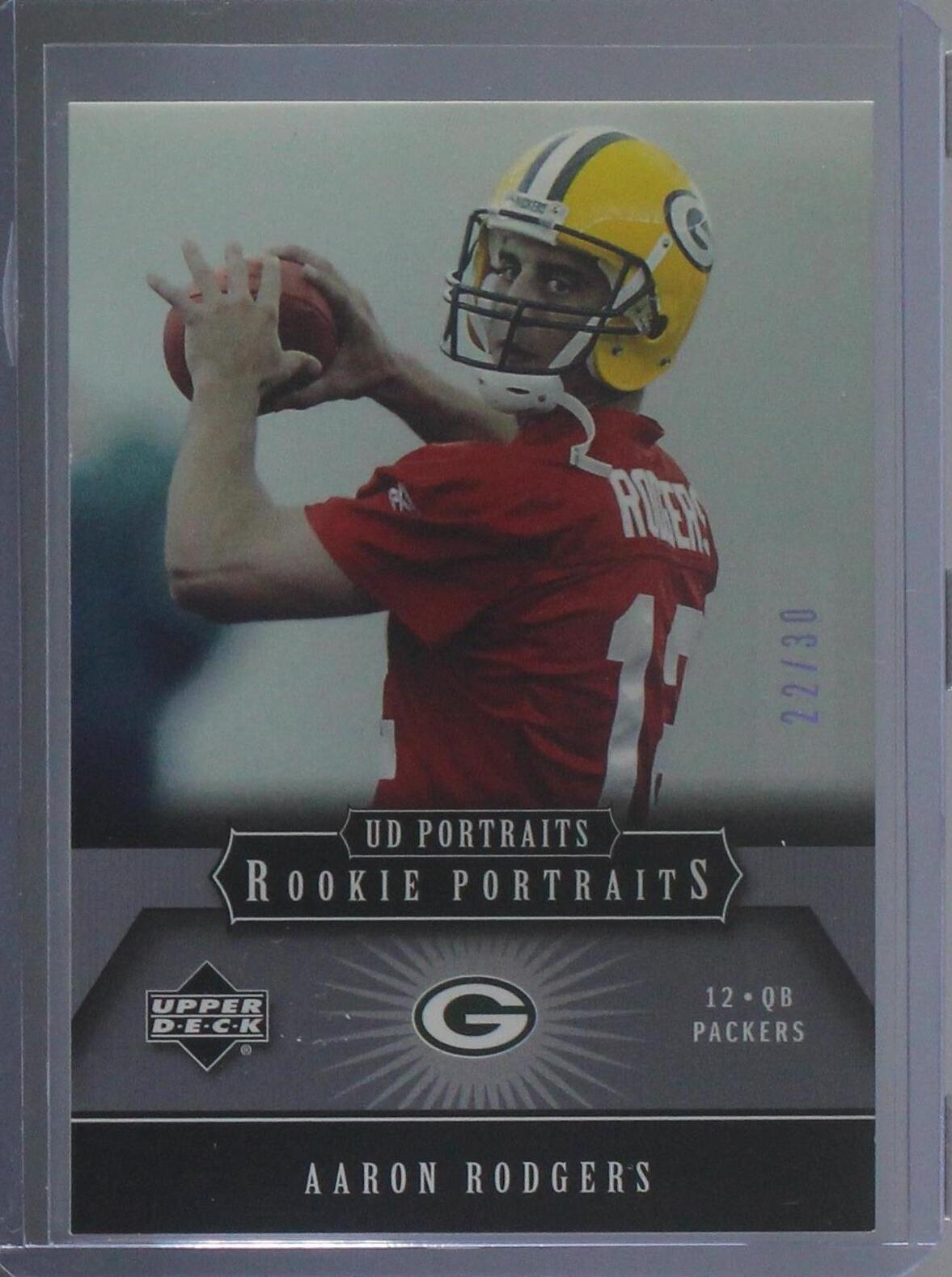 2005 Upper Deck Portraits - Rookie Portraits Aaron Rodgers #101 ...