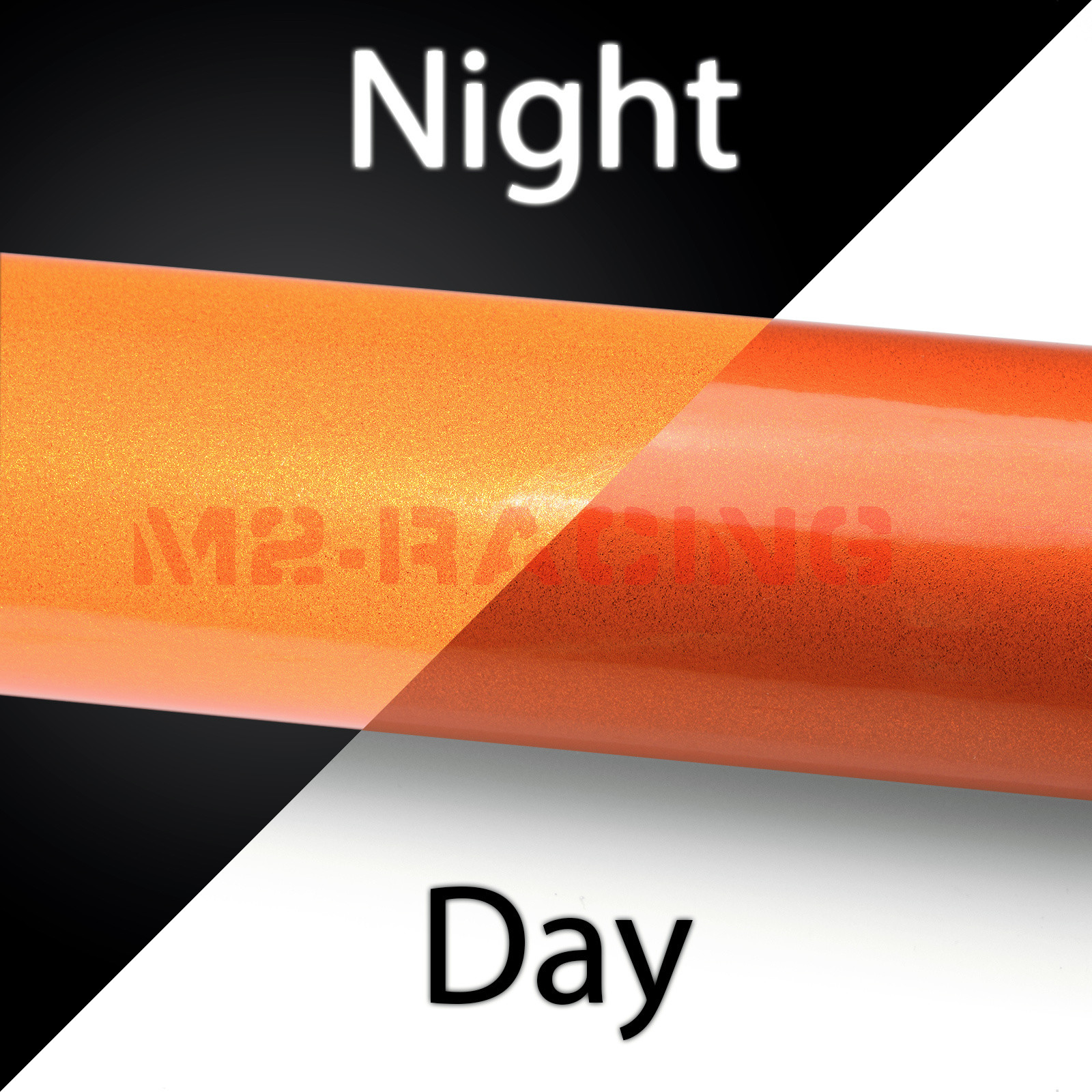 12"x48" Reflective Orange Vinyl Wrap Sticker Decal Graphic Adhesive ...