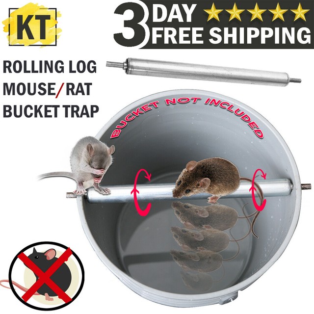 Mice Rats Mouse Killer Roll Trap Metal Log Grasp Catch Bucket Rolling ...