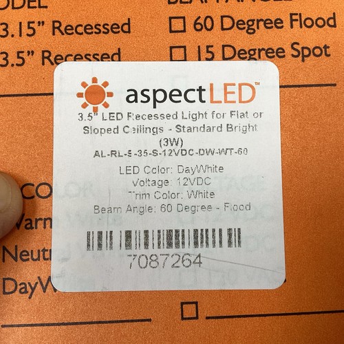 Lot 2 ASPECT LED 3.5 recessed light for flat/sloped ceilings standard ...