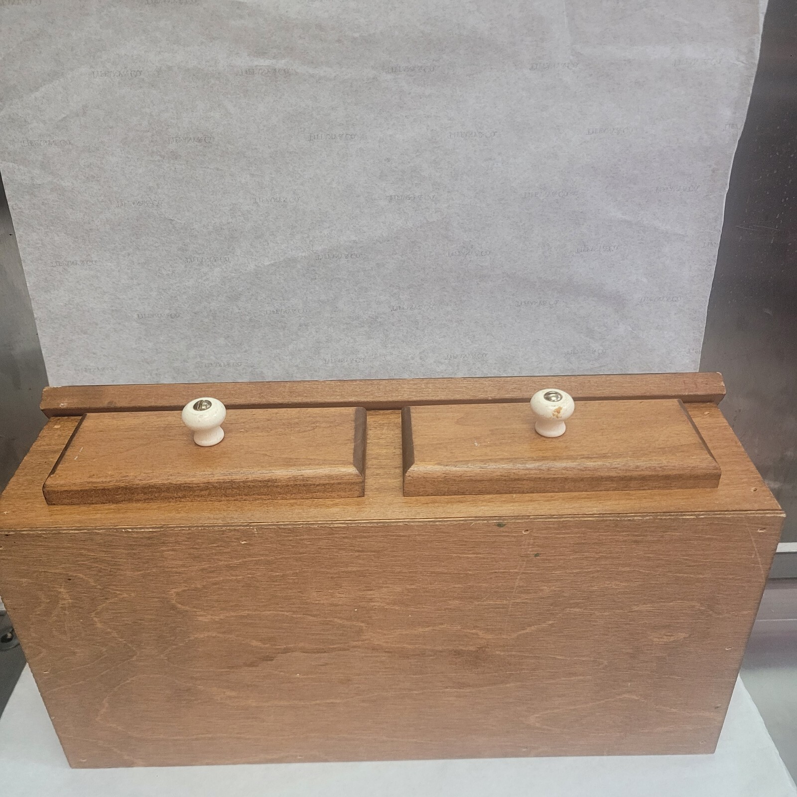 Wood Recipe Box Country Decor HandPainted Faux Draw Hinges 2 Side Card ...