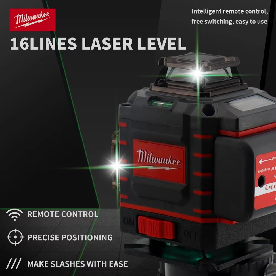 Milwaukee 4D 16 Lines Green Beam 360° Self-leveling Laser Levels Tool ...