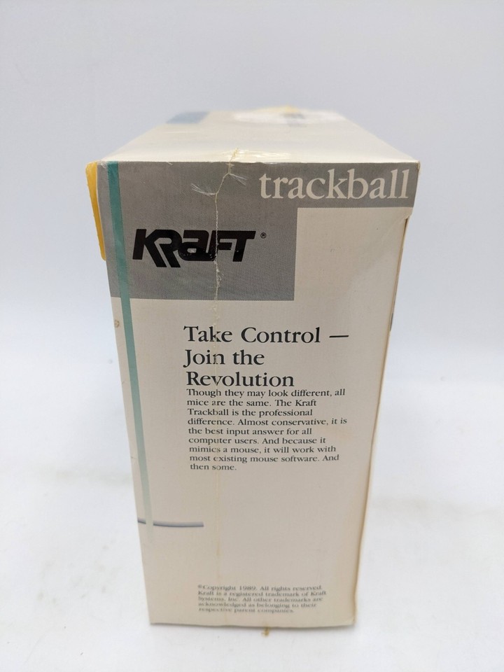 New NOS Kraft Trackball Mouse IBM PC Compatible W/ Foot Pedal 1989 ...