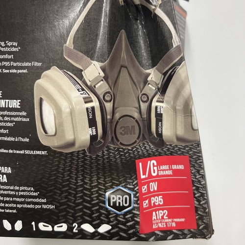 3M P95 Paint Project Half Face Respirator 6000-Series Valved Black L ...