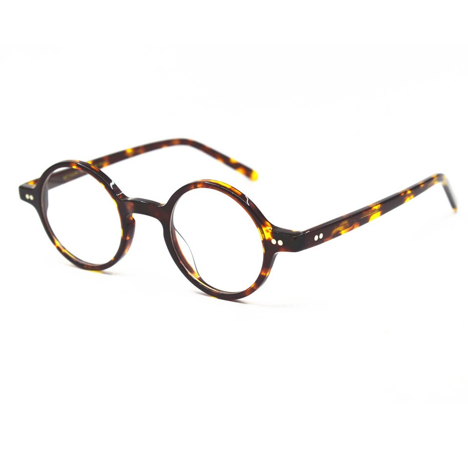 Vintage Reading Glasses Tortoise Acetate Hand Made Small Round Full Rim ...