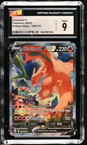 Pokemon Charizard V Alternate Alt Art Brilliant Stars 154/172 CGC 9 ...