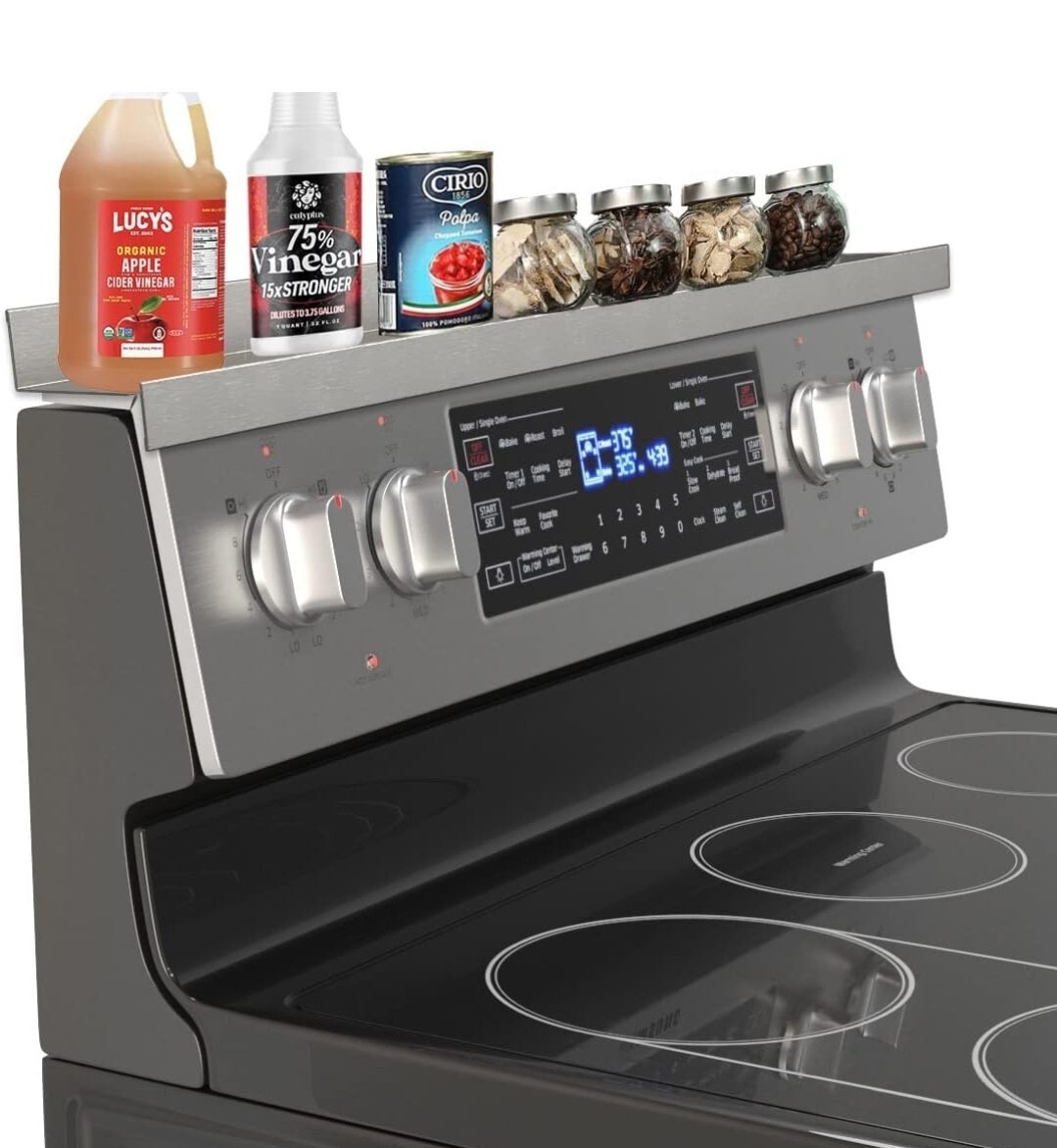 Stainless Steel Brush Shelf for Kitchen Stove Top Storage, Stove Top ...