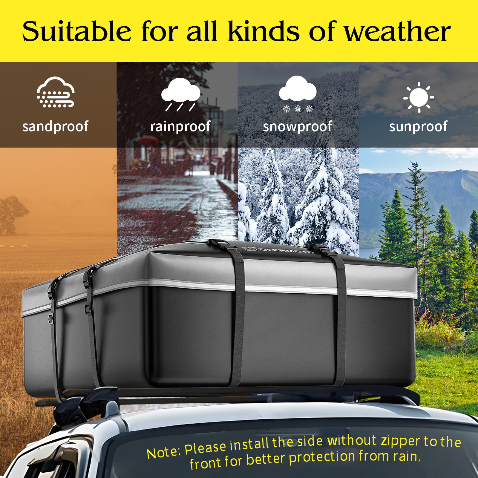 15 Cubic Feet Cargo Bag Roof Package Car Accessories All Cars with ...