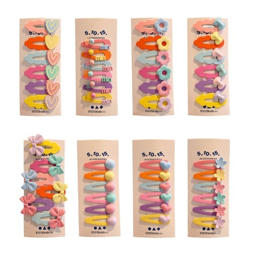 6pieces Snap Hairpin Hair Clip Spring Candy Color Hairpin for Girls ...