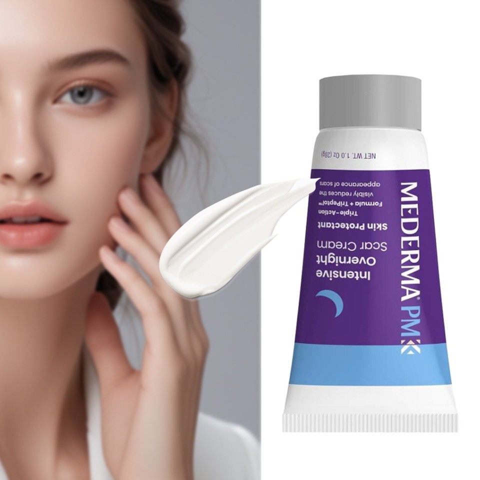 Mederma PM Intensive Overnight Scar Cream, Works with Skin's Nighttime ...