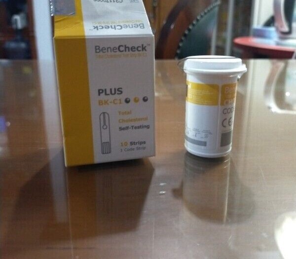 BENECHECK CHOLESTEROL Blood Test Strips - 1 Box @10pcs (EXP 04/2027 ...