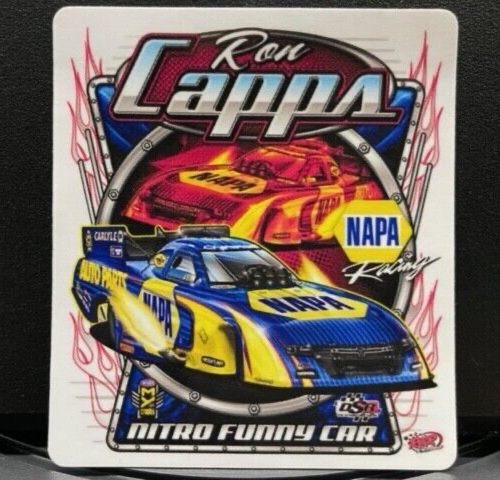 VRHTF NHRA "AWESOME RON CAPPS NAPA NITRO FUNNY CAR" 4" X 5" DIE CUT ...