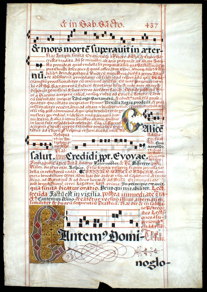 Medieval Gregorian Chant 1632 POLAND ILLUMINATED MANUSCRIPT GREGORIAN