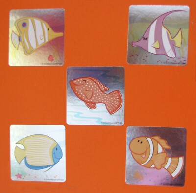 10 Foil Tropical Fish - Large Stickers - Party Favors - Rewards | eBay