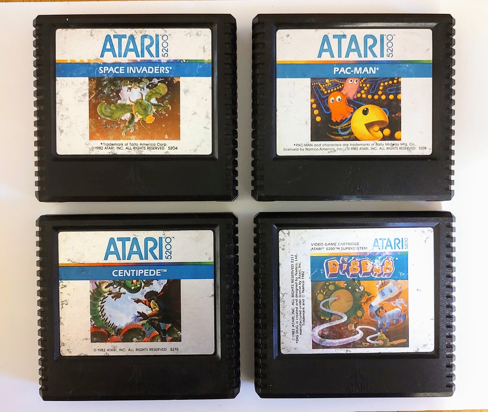 Atari 5200 Centipede, Pac-Man, Space Invaders, DigDug Game Cartridges ...