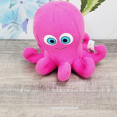 Toy Factory Hot Pink Octopus Plush 6" Blue Eyes Stuffed Animal | eBay
