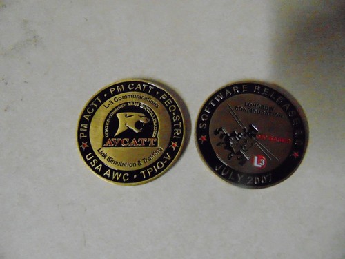 CHALLENGE COIN L-3 COMMUNICATIONS PM CATT PEO STRI AVCATT SOFTWARE ...