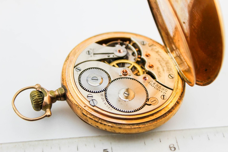 ANTIQUE FAMILY HEIRLOOM HOWARD GOLD FILLED POCKET WATCH w/ DISPLAY | eBay