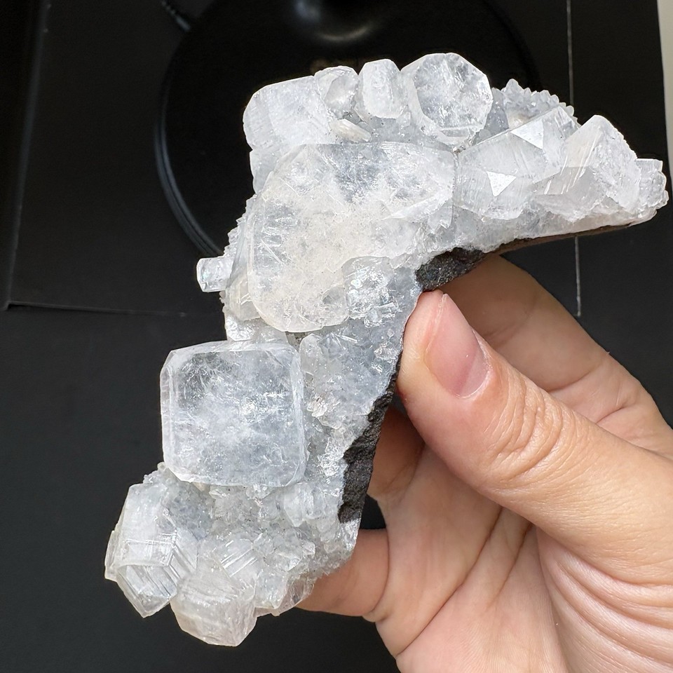 Natural Square Apophyllite Cluster on Matrix India Blue Crystal ...