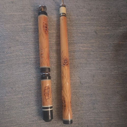 Vintage lower Pool Cue Carved w/ Weights | eBay