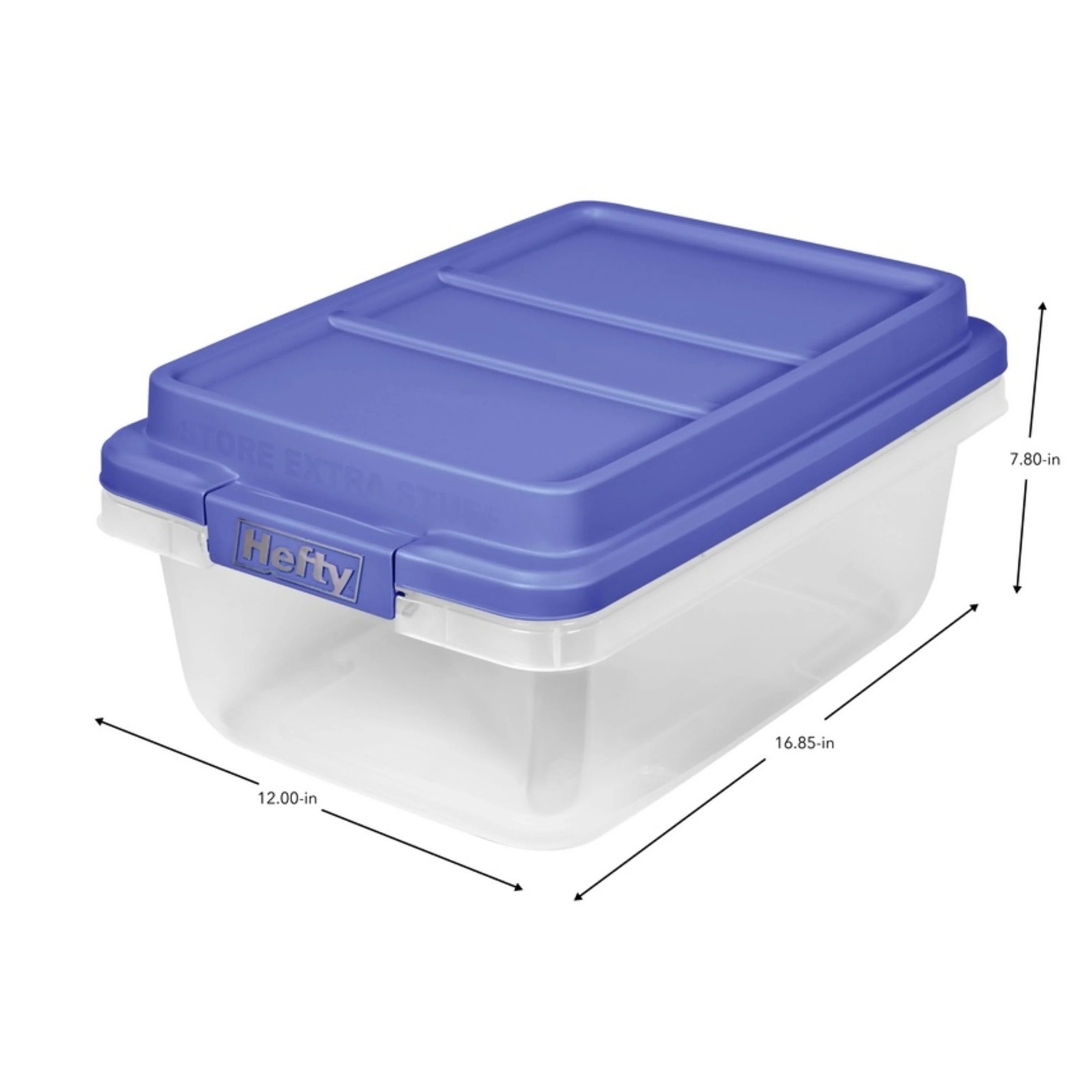 Hefty 18 Quart Clear Storage Bin With Blue Hi Rise Lid FREE SHIPPING | eBay