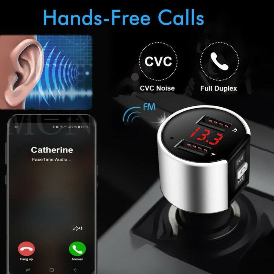 1x Handsfree Wireless Auto FM Transmitter MP3 Music Player Adapter USB ...