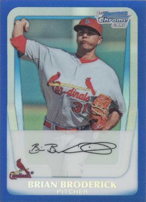 2011 Bowman - Chrome Prospects Brian Broderick #BCP75 Blue Refractor ...