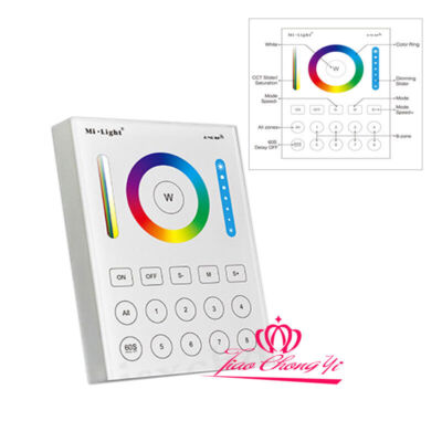 Mi Light B8 2.4G Wall Mount Panel RGBW 8-Zone Smart Panel Remote ...