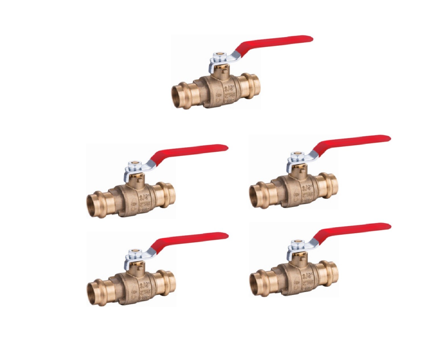 5 Pcs Heavy Duty 1/2" ProPress Press Ball Valve Full Port Water Shut ...