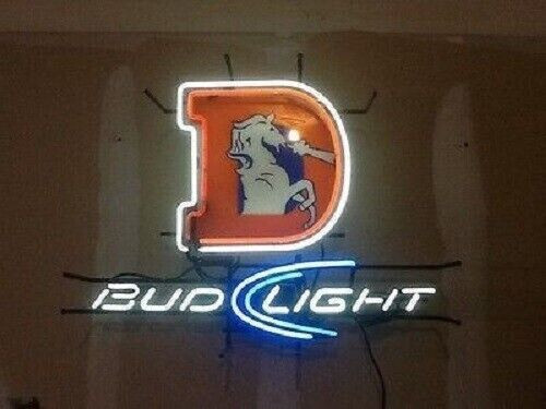 Denver Broncos Logo Beer Neon Light Sign 19x15 Lamp Bar Sport Pub Wall ...