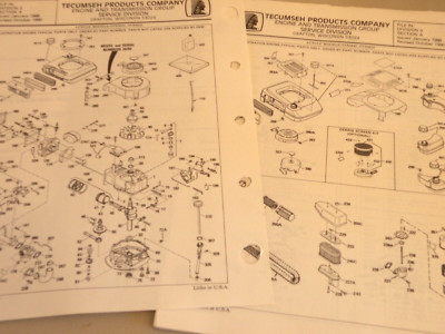 Tecumseh Engine OVRM40 OVRM50 PARTS MANUAL CATALOG LAUSON ENGINE PARTS ...