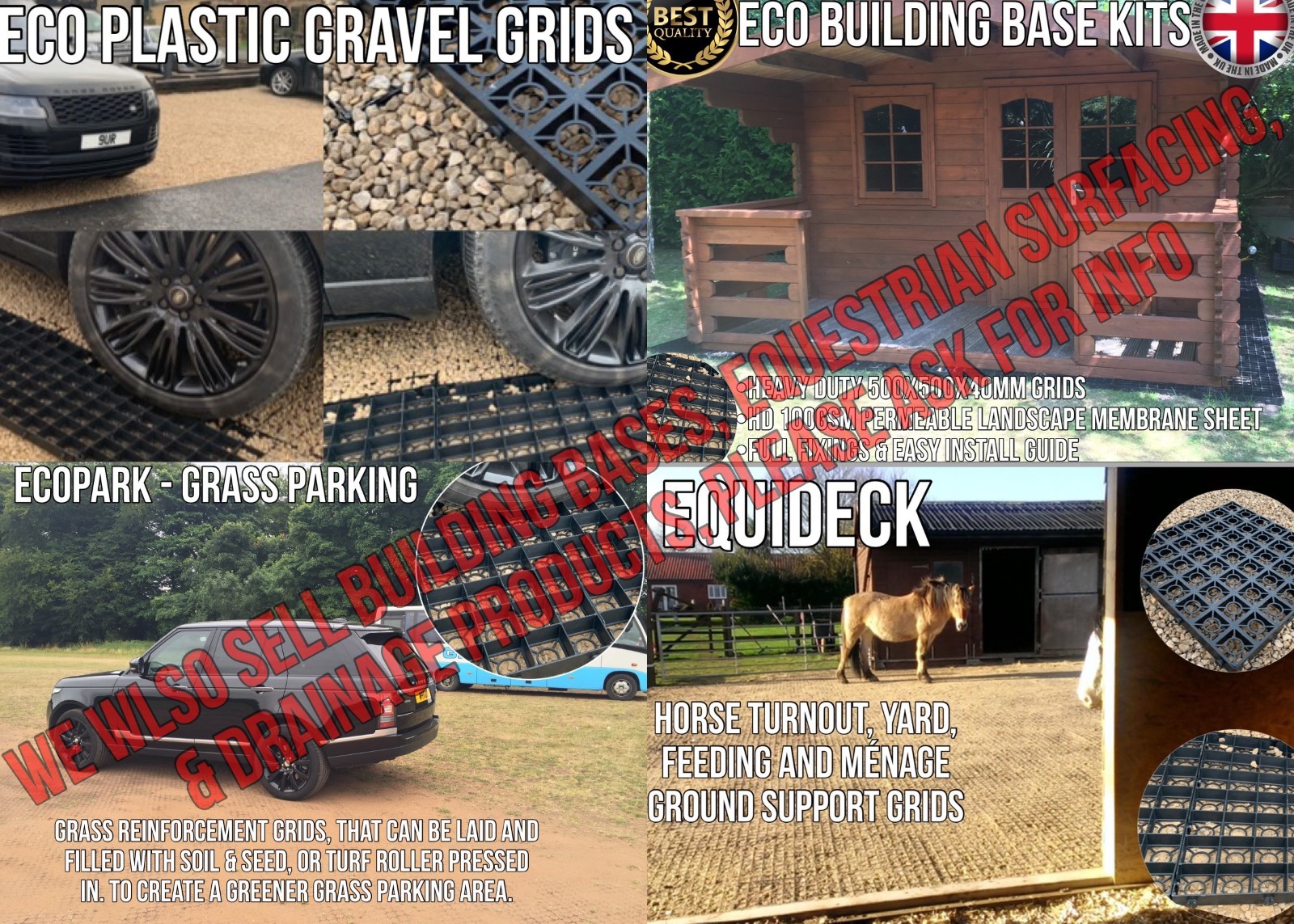 STABLE YARD GRID 6 SQUARE METRES ECO FIELD SHELTER BASE GRIDS MENAGE ...